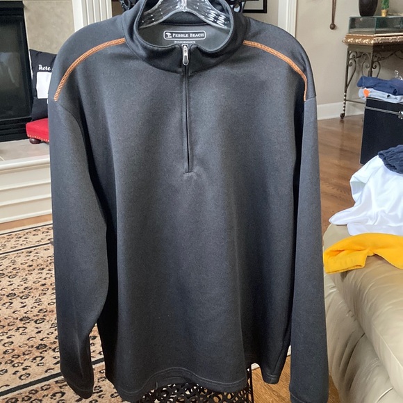 Pebble Beach | Shirts | Pebble Beach Mens Dark Grey Half Zip Pullover ...